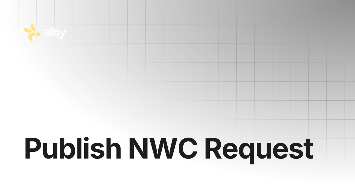 Publish NWC Request | Alby Developer Guide