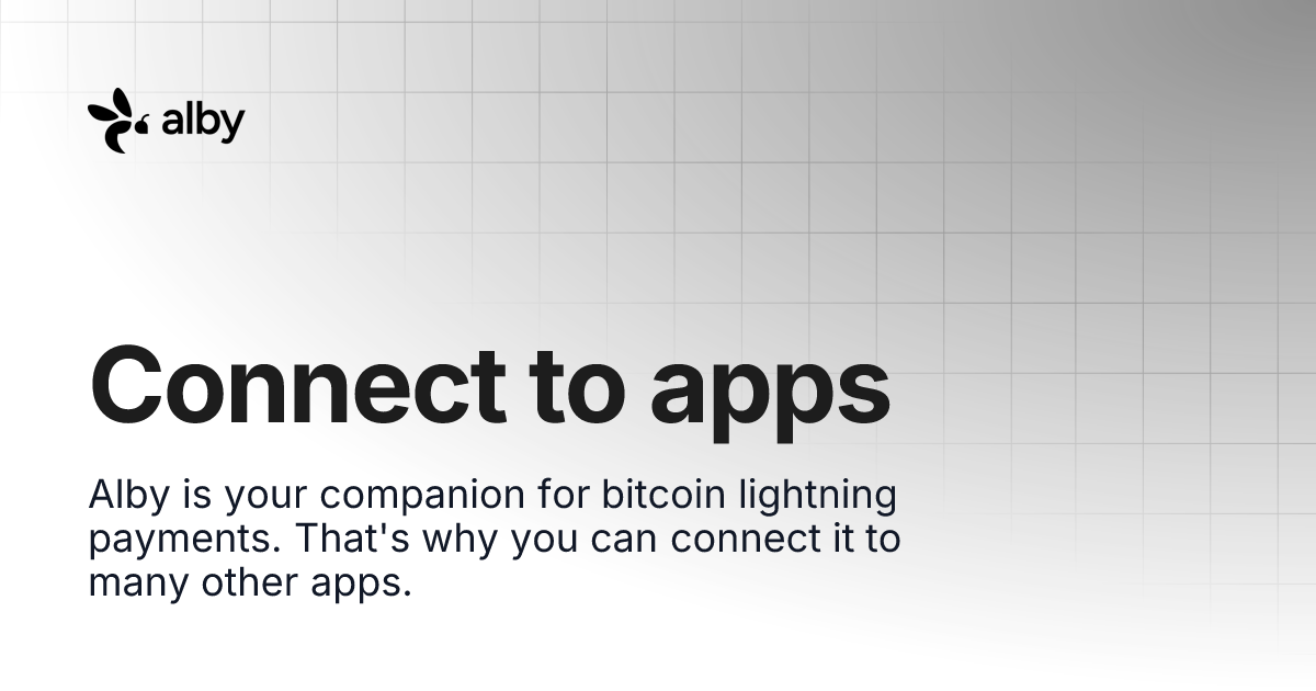 Connect to apps | Alby Guides