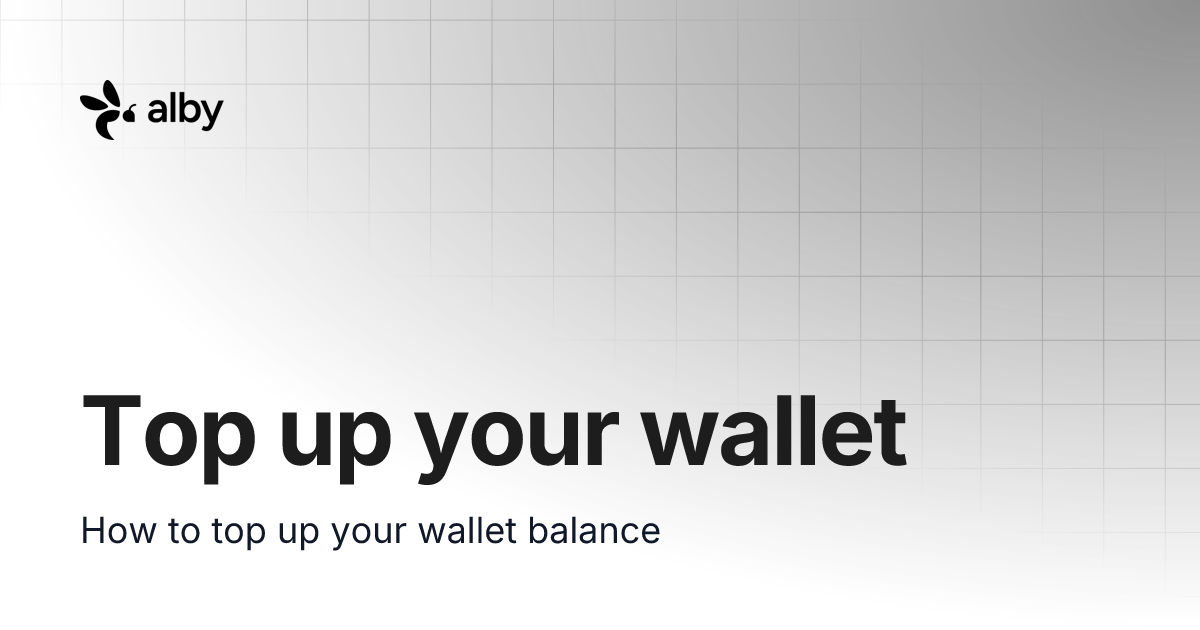 Top up your wallet | Alby Guides